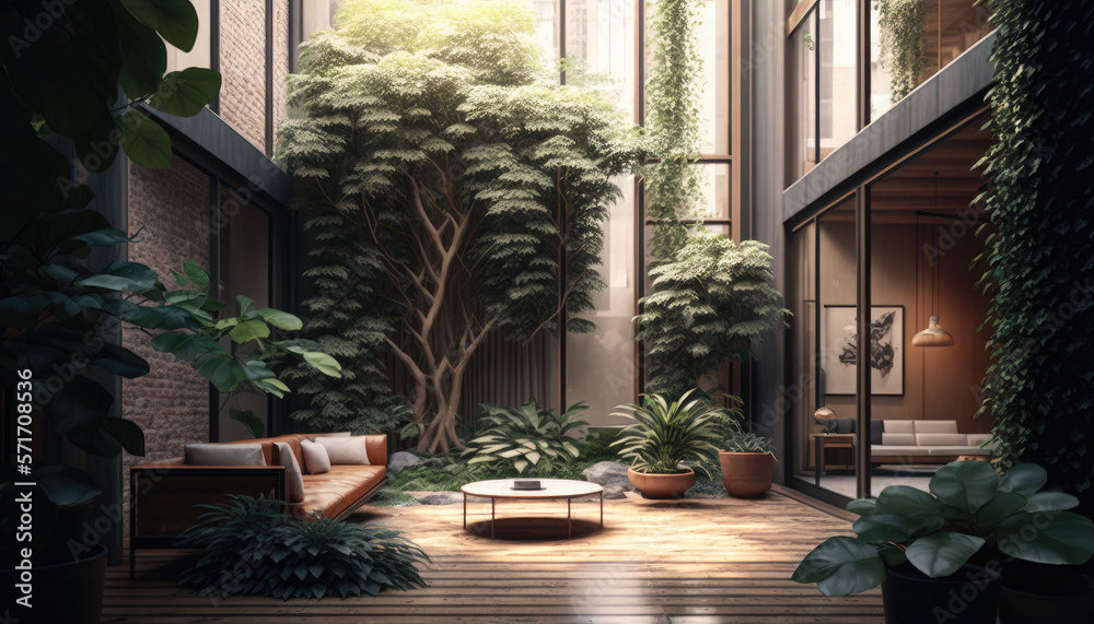 Biophilic Design Harmonious and Sustainable Exterior Designs Stock ...