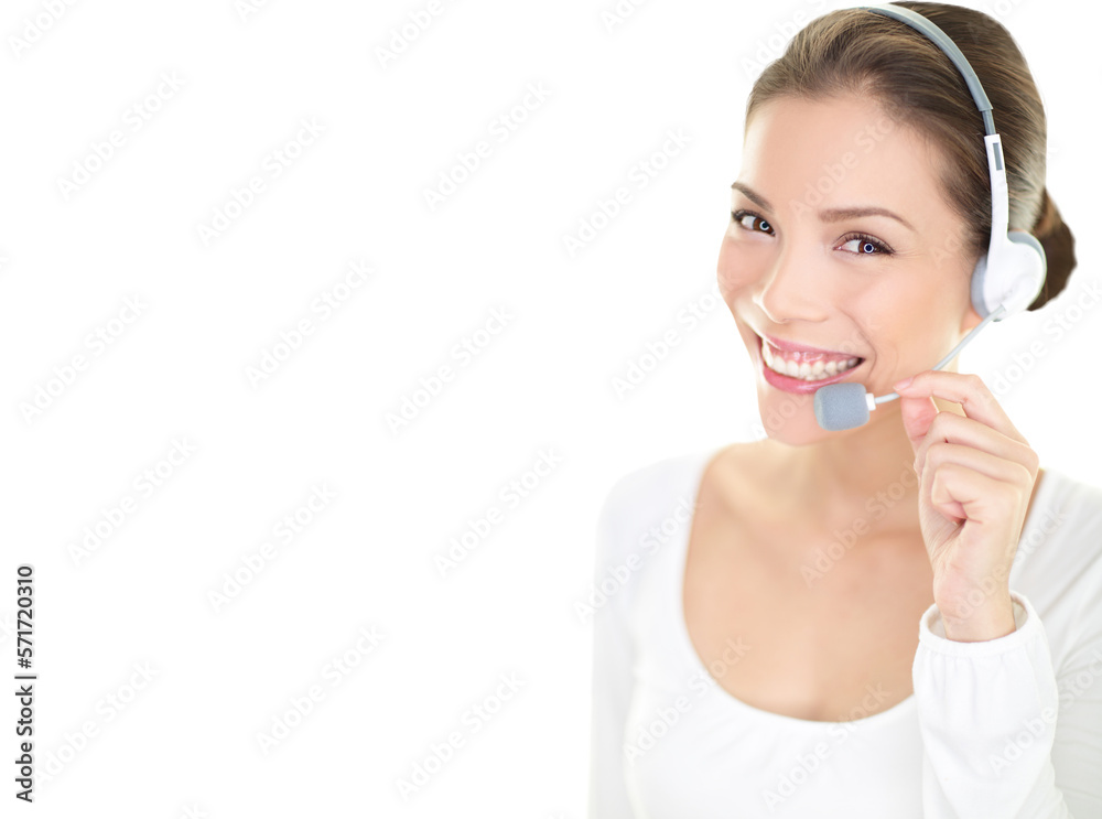 Call center headset woman customer service representative talking ...