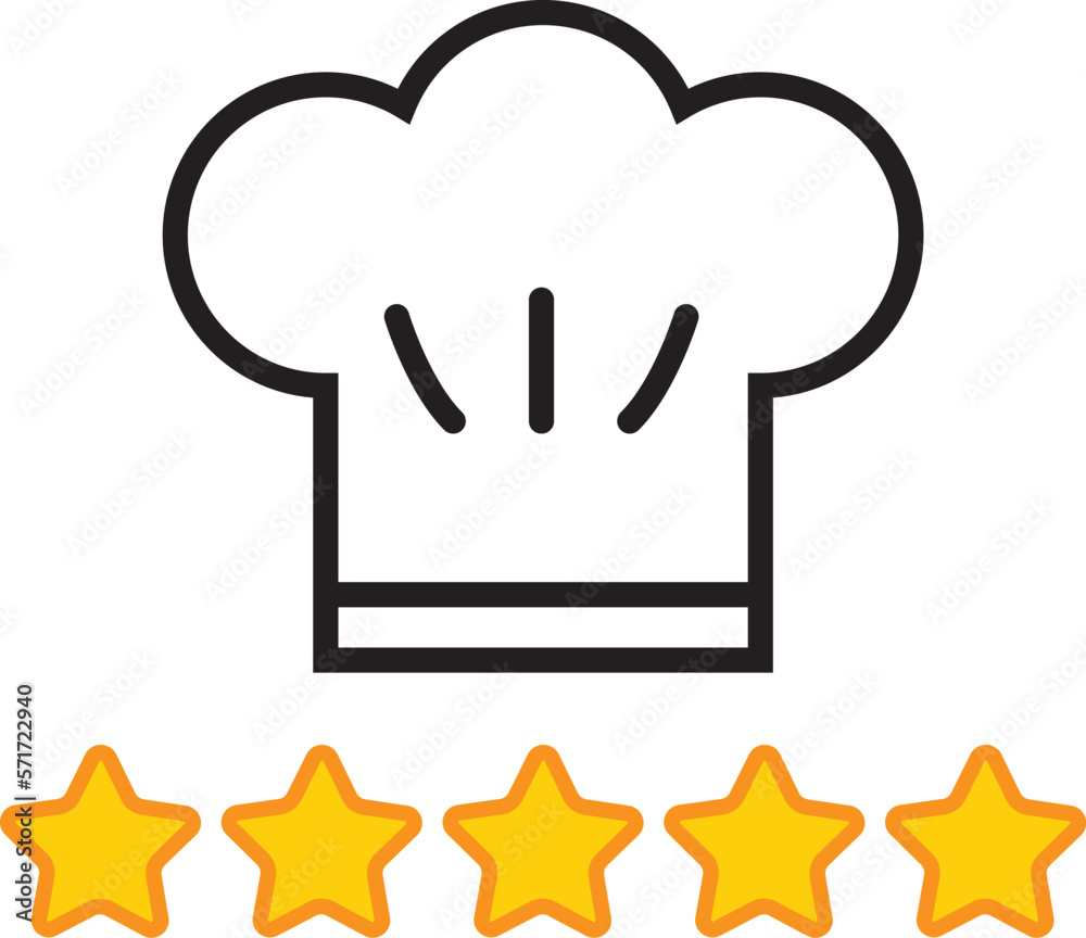 5-star rating food restaurant vector flat illustration. Stock Vector ...