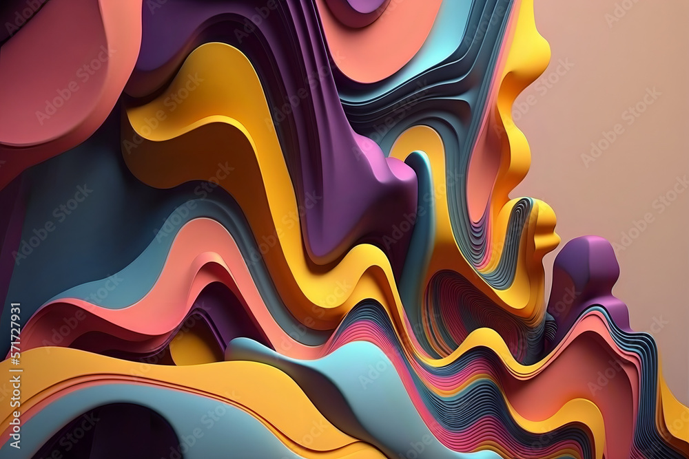 Seamless loop animation of colorful abstract forms inspired by the ...