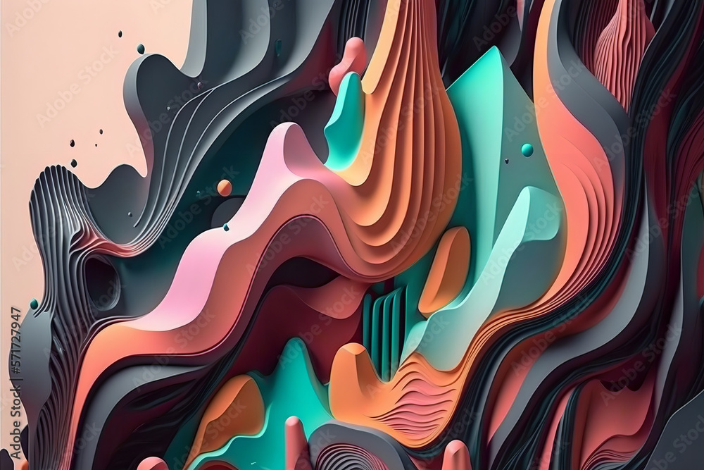 Seamless loop animation of colorful abstract forms inspired by the ...