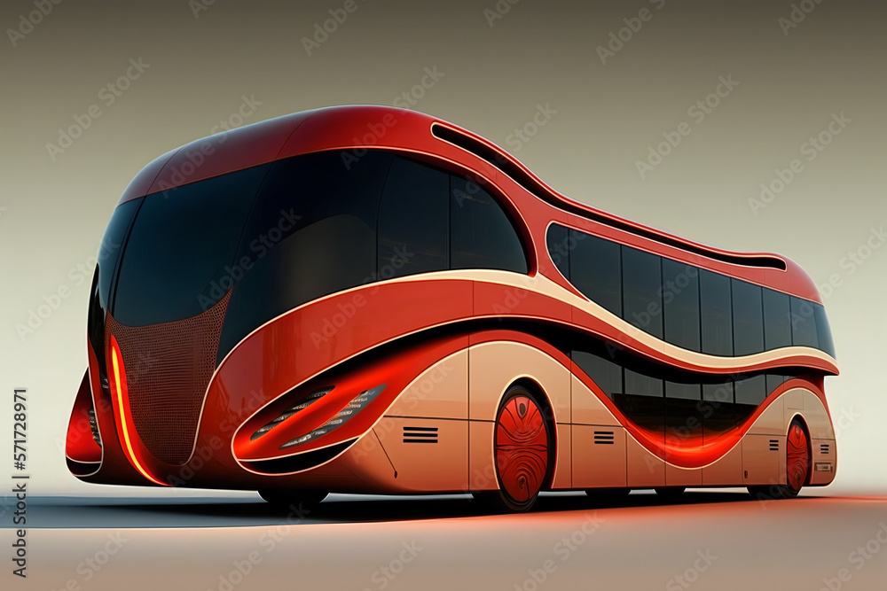 Experience the future of public transportation with this sleek and modern bus concept inspired ...
