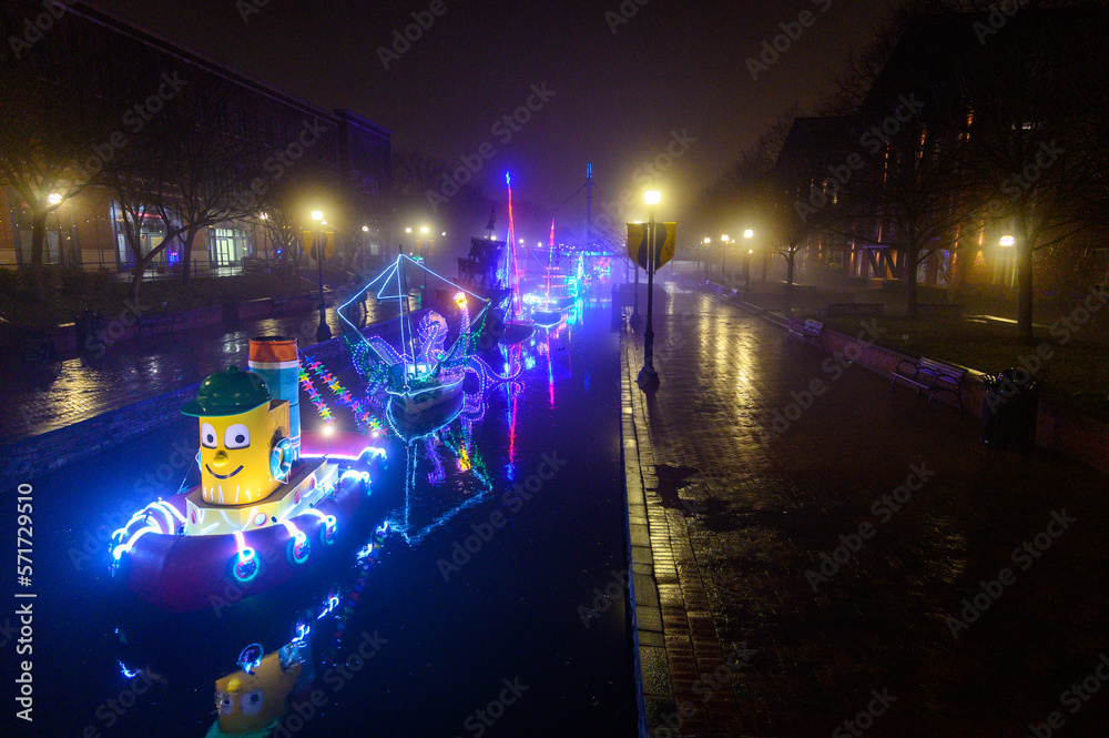 Frederick, Maryland, USA - December 31, 2022: Carroll Creek Park's ...