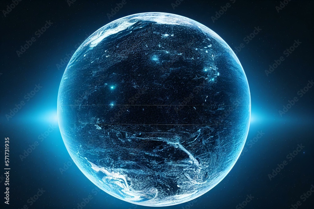 Technological background of the hologram planet Earth seen from space ...