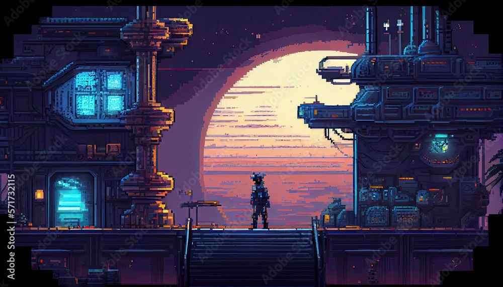 Fantasy 8 Bit Pixel Art, Game Concept, Generative AI technology Stock ...