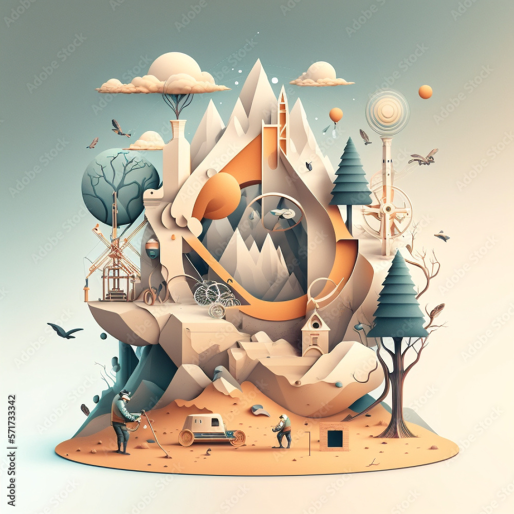 an illustration that tells a story through a series of interconnected ...