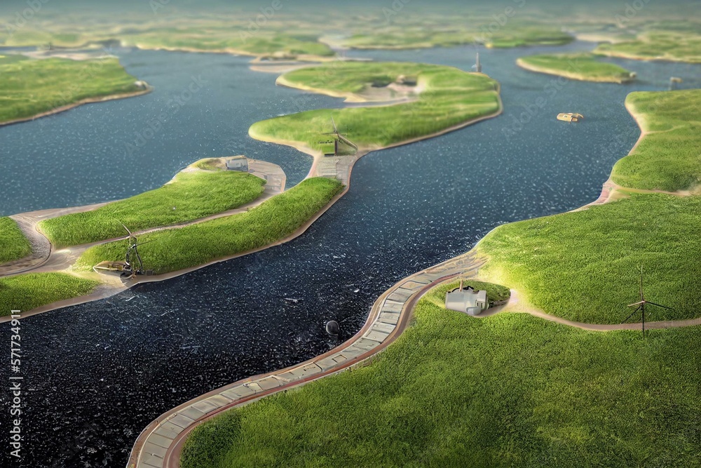 Umwelt und Energiegewinnung - Grüner Wasserstoff- Tank auf dem Planeten ...