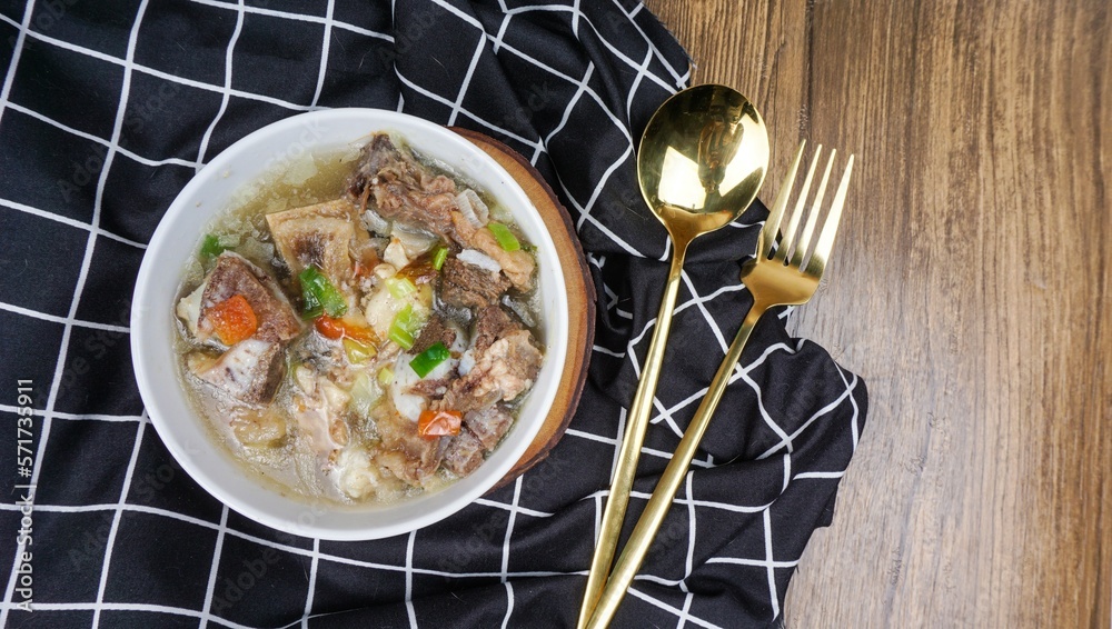 Sop Iga Sapi or Beef Rib Soup is typical Indonesian dish, made from ...