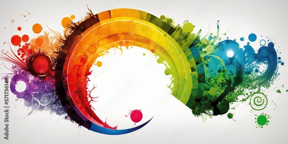 abstract design featuring a rainbow of colors symbolizing the wide ...