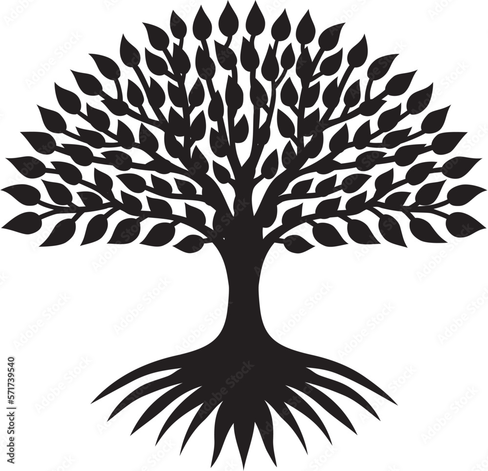 Tree of life. Spiritual and ecological sign. Symbol of different ...