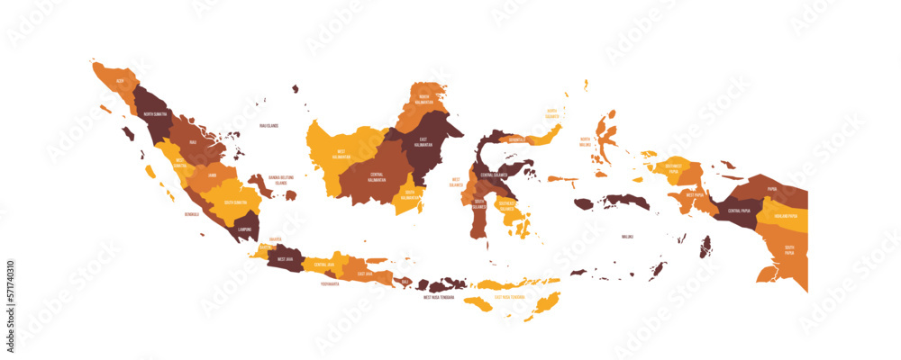 Indonesia political map of administrative divisions - provinces and ...