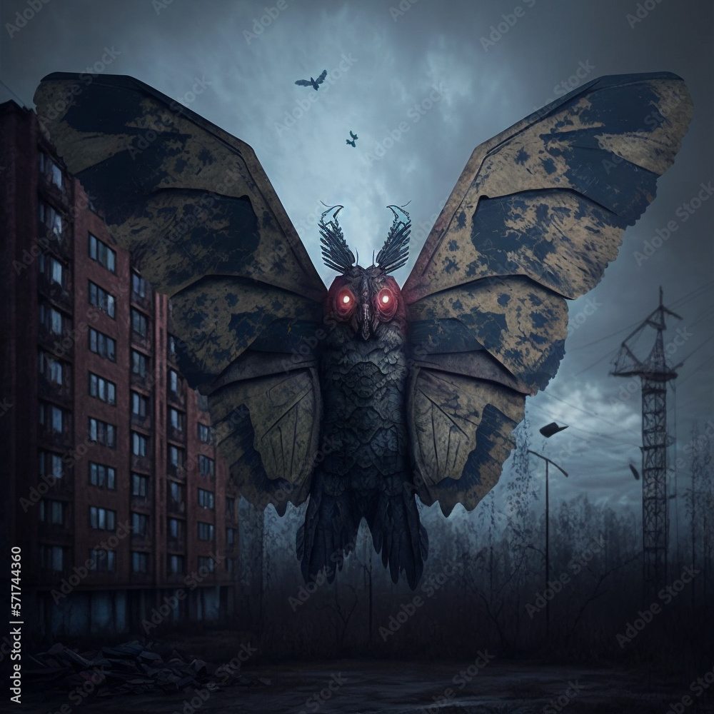 The Mothman of Chernobyl. Based on witness accounts. Horror. Generative ...
