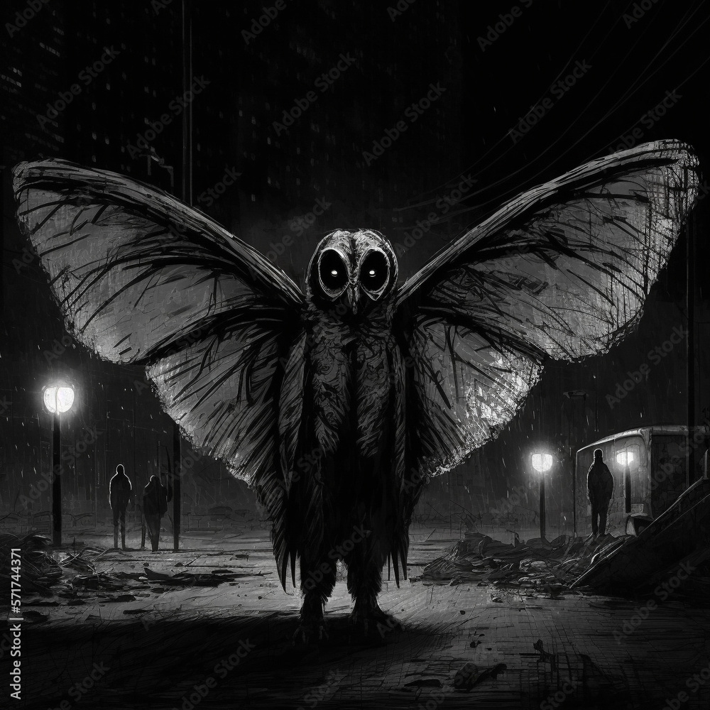 The Mothman of Chernobyl. Based on witness accounts. Horror. Generative ...