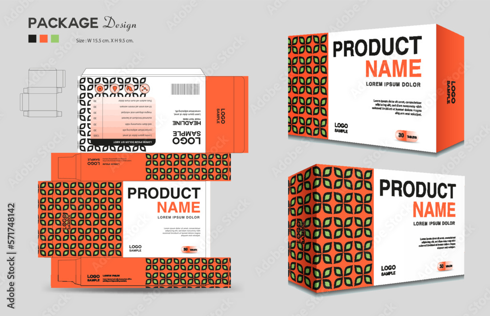 Cosmetic box design, Supplements box template, Package design template ...