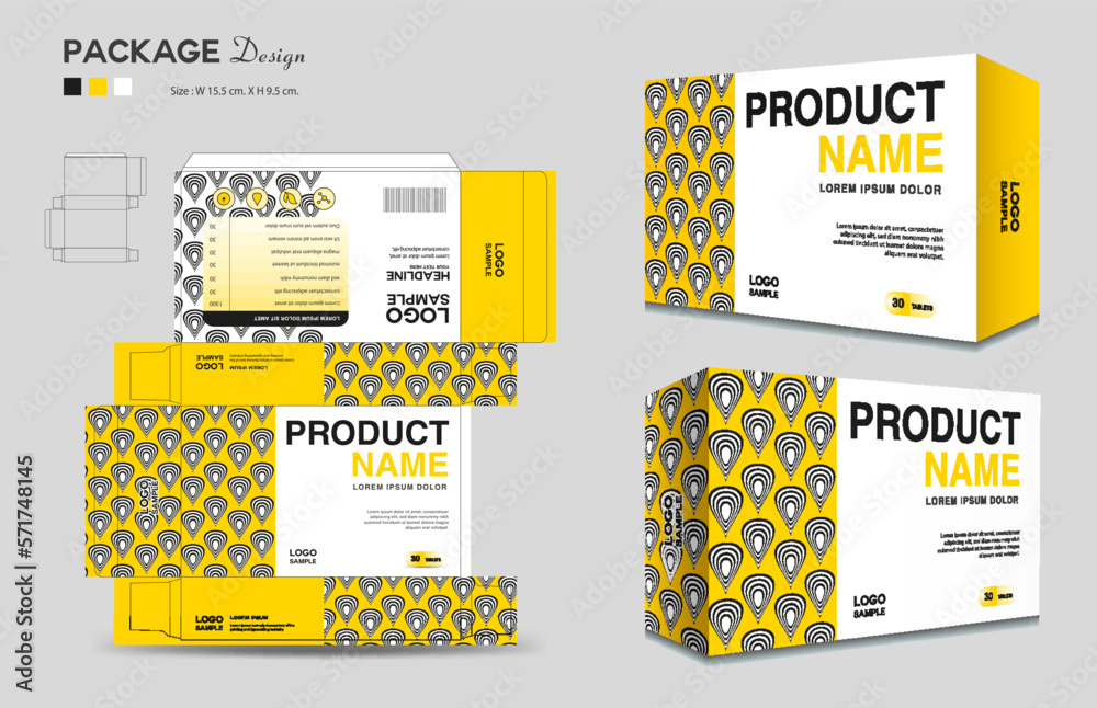 Cosmetic box design, Supplements box template, Package design template ...