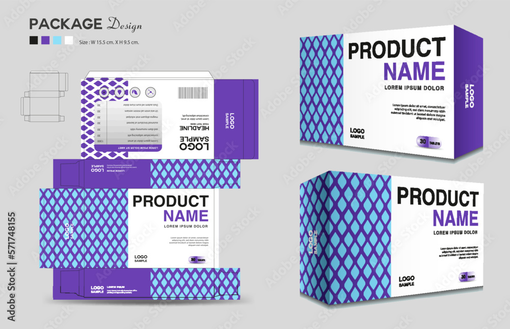 Cosmetic box design, Supplements box template, Package design template ...