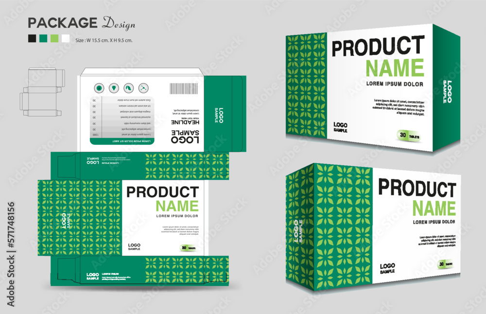 Cosmetic box design, Supplements box template, Package design template ...