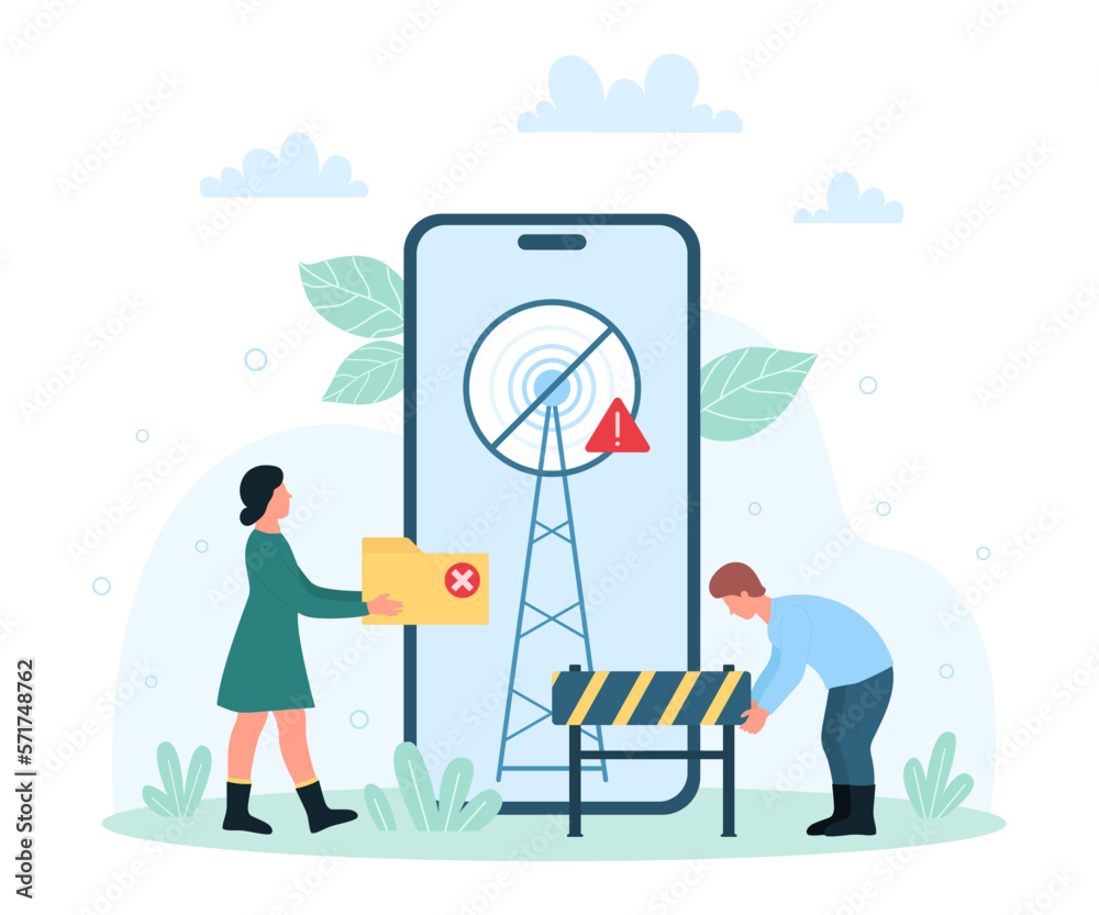 No signal warning message, lost or bad internet connection problem ...