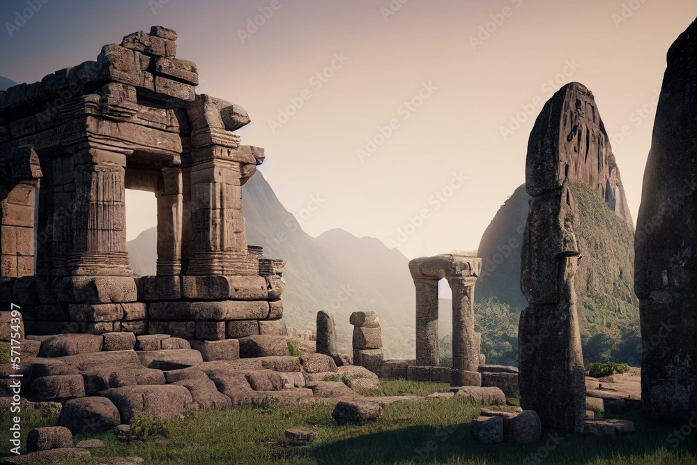 Ancient City, Megalithic fantasy Ruins, Cyclopean Stone Architecture ...