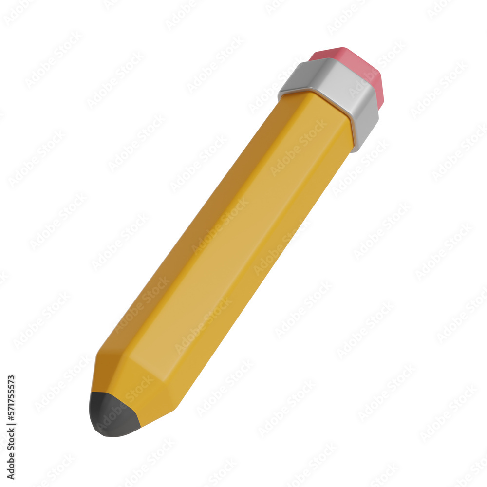 Pencil 3D Illustration Stock Illustration | Adobe Stock