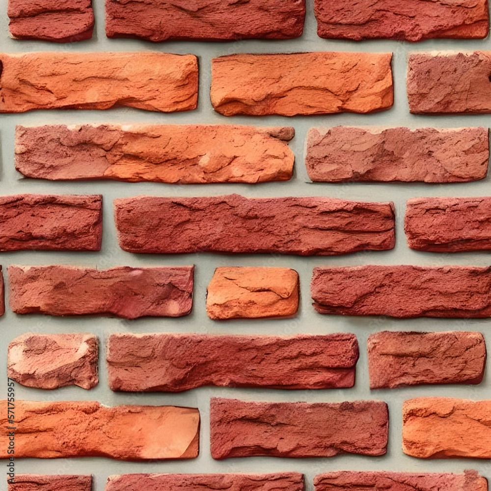 seamless tileable red brick wall texture made with generative ai Stock ...