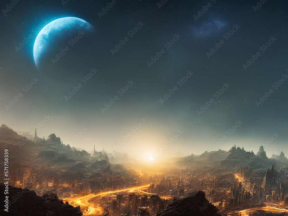 Alien planet Fantasy sci fi background series 6 of 155 Stock ...