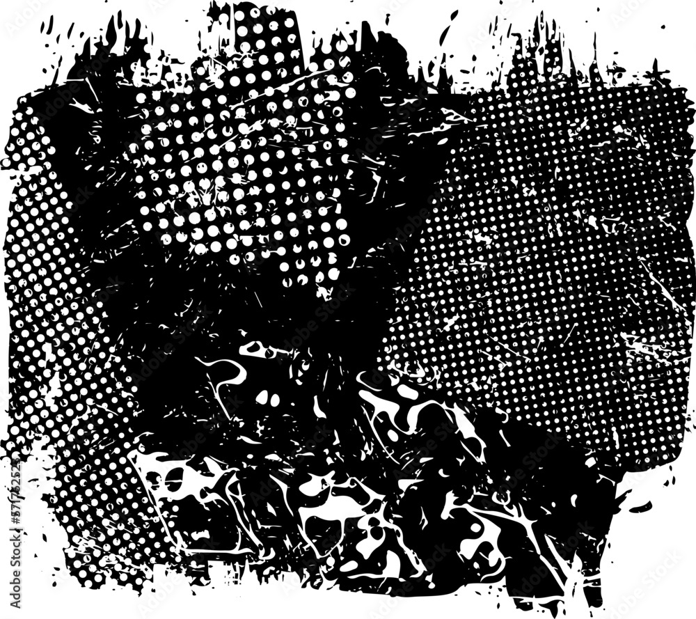 Grungy distorted layer. . Defect error vector shape with a halftone ...