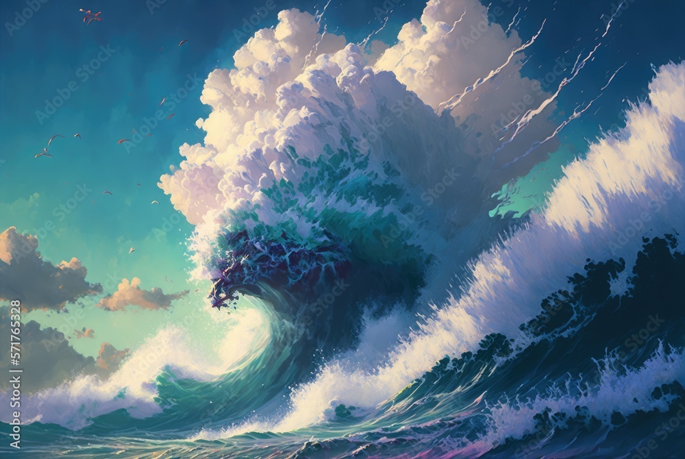 Gale force winds stirring up dramatic turbulent and raging ocean waves ... Gale force winds stirring up dramatic turbulent and raging ocean waves ...