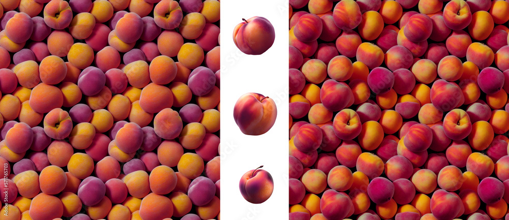 Two seamless texture patterns peaches orange violet pink. Plus some ...