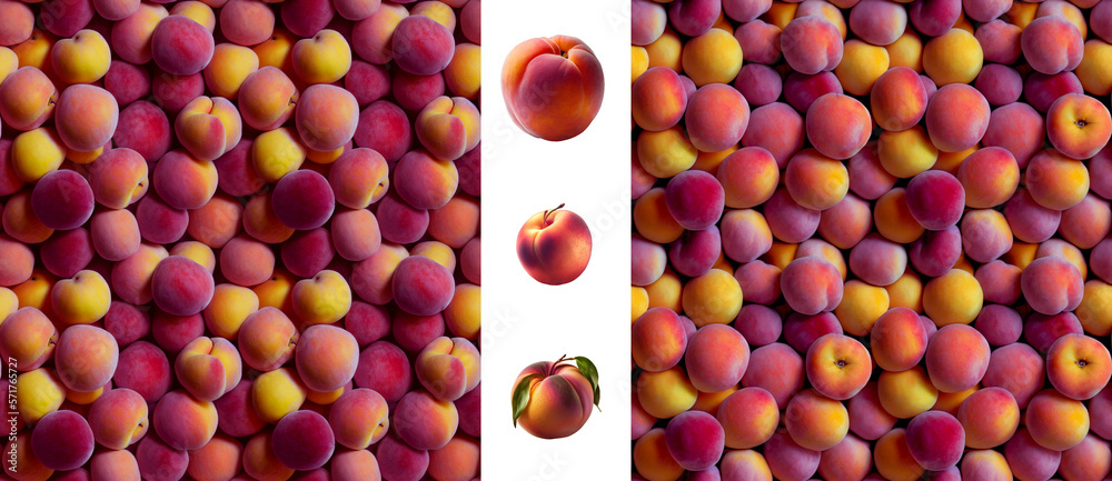 Two seamless texture patterns peaches yellow violet pink. Plus some ...