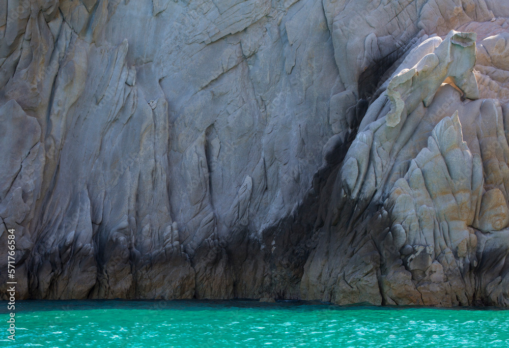Closeup of stunning rock formation patterns and ocean at Lands End in ...