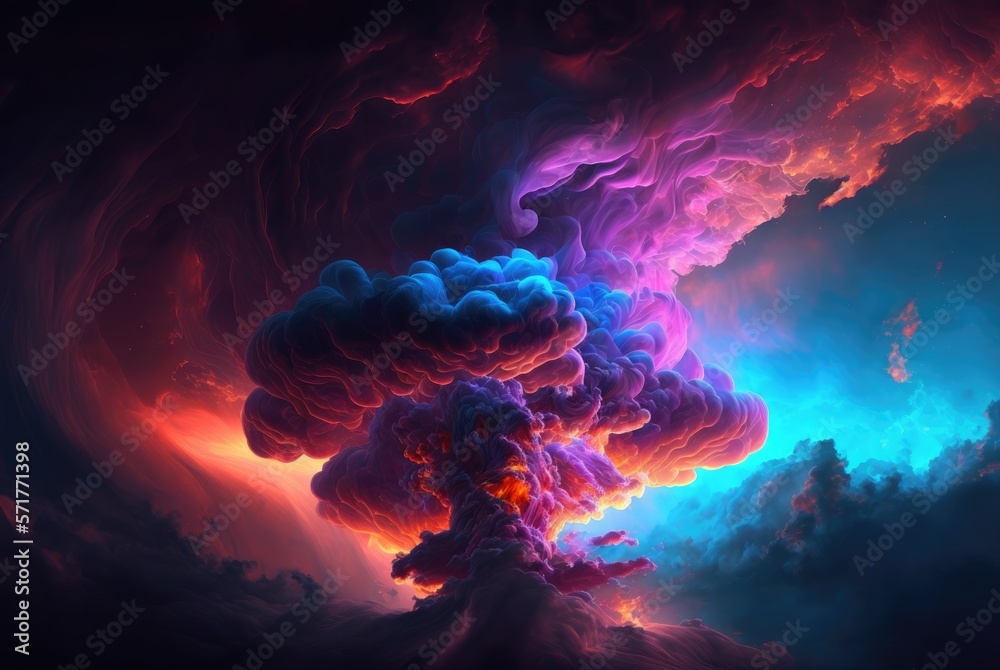 Intense apocalyptic clouds from chemical burning toxic materials ...