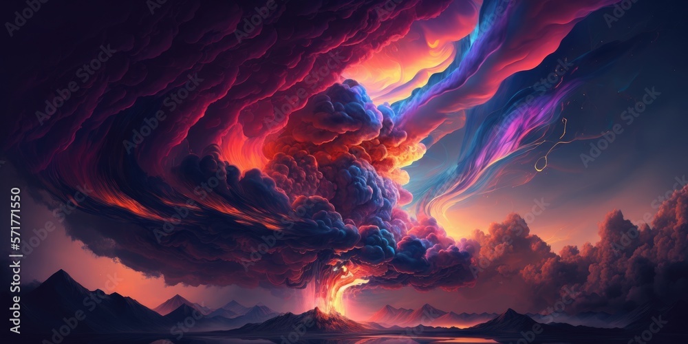 Intense apocalyptic clouds from chemical burning toxic materials ...