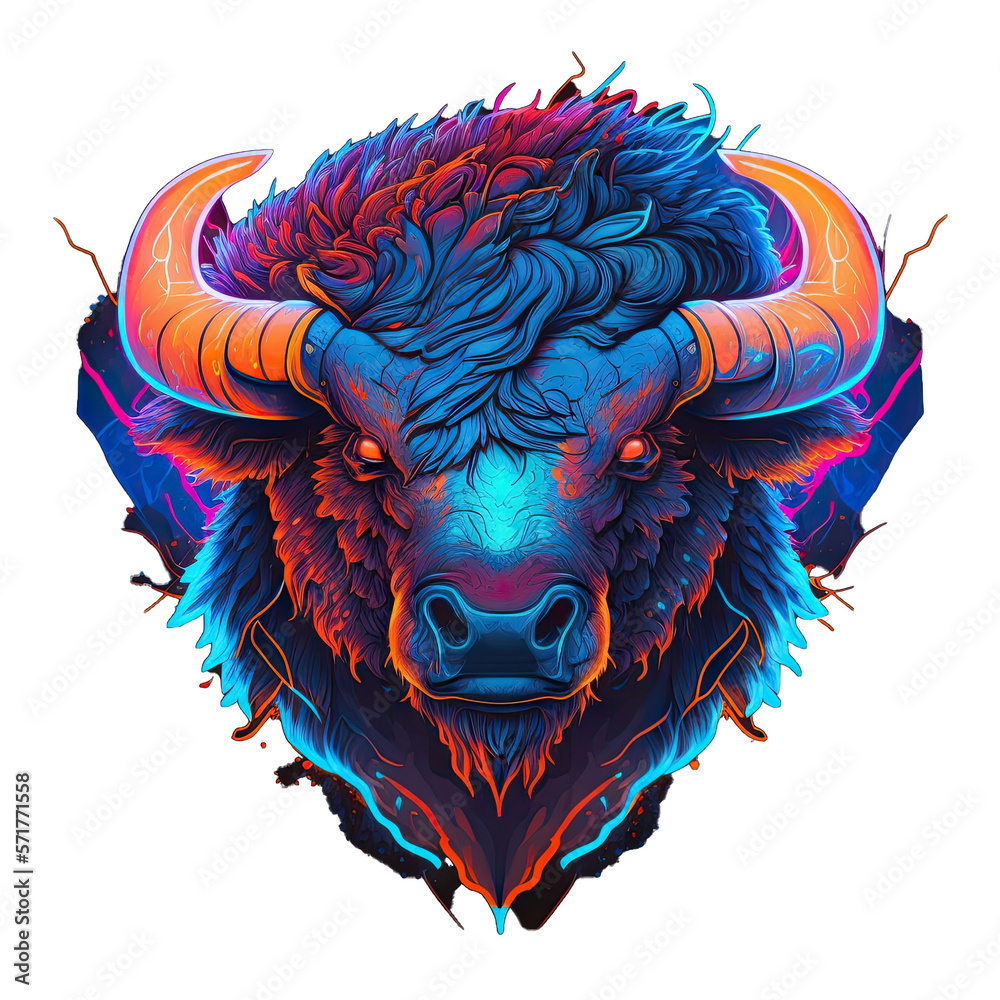 Epic, Unique, and Artistic Bison Animal Moscot Sports Team Logo T-Shirt ...