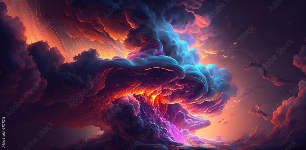 Intense apocalyptic clouds from chemical burning toxic materials ...