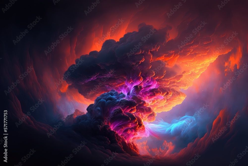 Intense apocalyptic clouds from chemical burning toxic materials ...