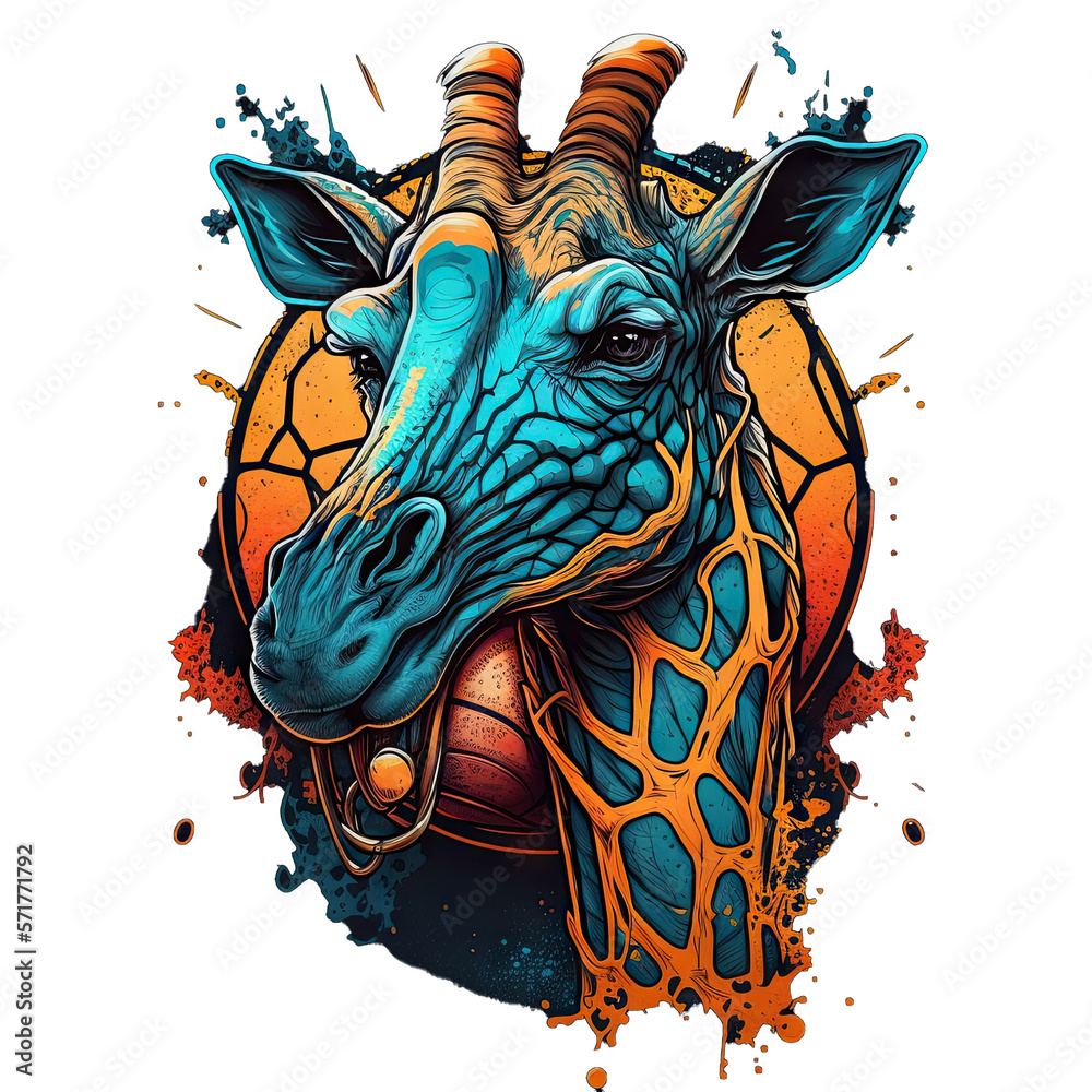 Epic, Unique, and Artistic Giraffe Animal Moscot Sports Team Logo T ...