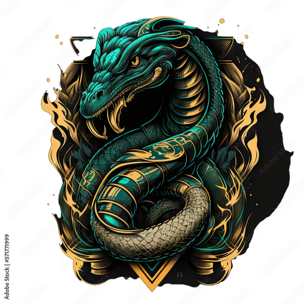 Epic, Unique, and Artistic King Cobra Animal Moscot Sports Team Logo T ...