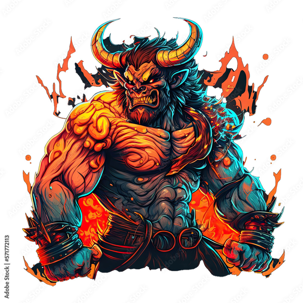 Epic, Unique, and Artistic Minotaur Animal Moscot Sports Team Logo T ...