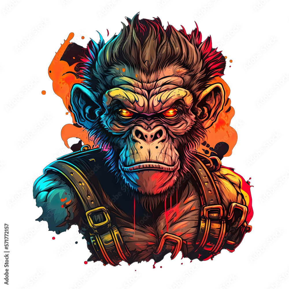 Epic, Unique, and Artistic Monkey Animal Moscot Sports Team Logo T ...