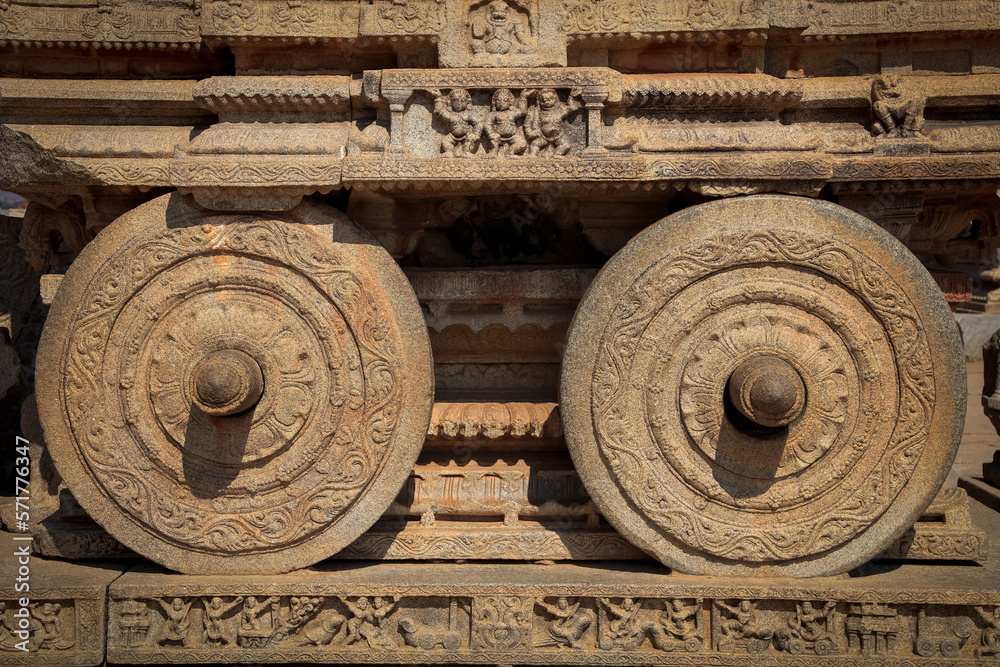 World heritage site historic Vijaya Vittala temple and Hampi runes in ...