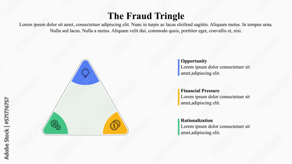 The fraud triangle infographic template with icon and text space. Stock ...