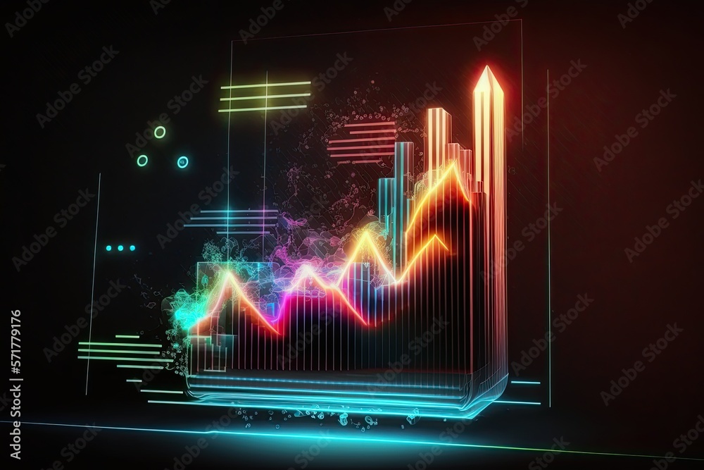 Business digital graph chart in stock trade market. Growth investment ...
