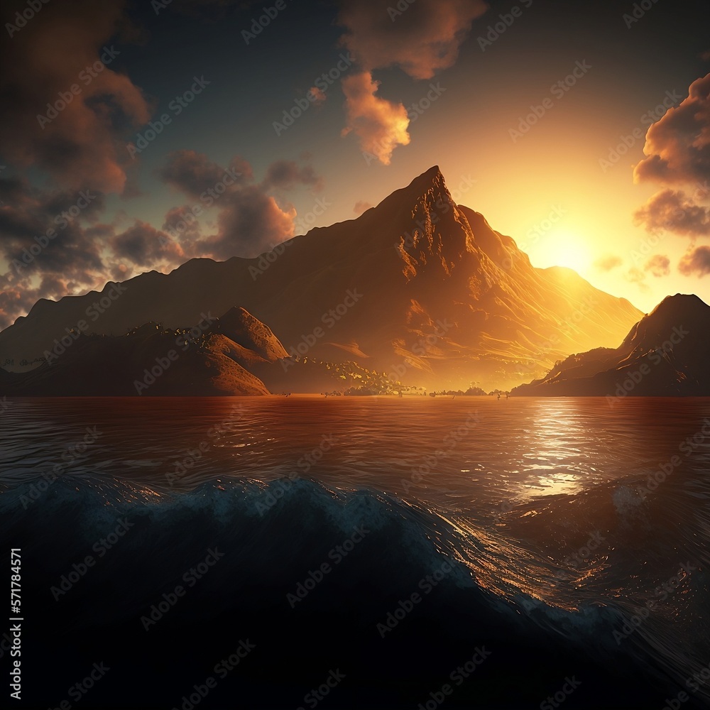 Hawaii Sunset Mountains