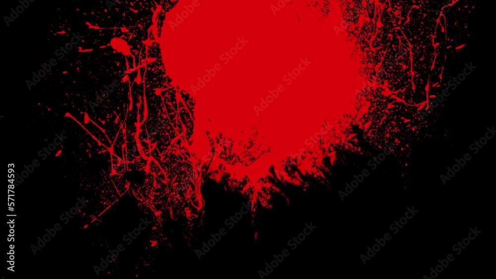 Blood dripping down along the screen transition on black png background ...