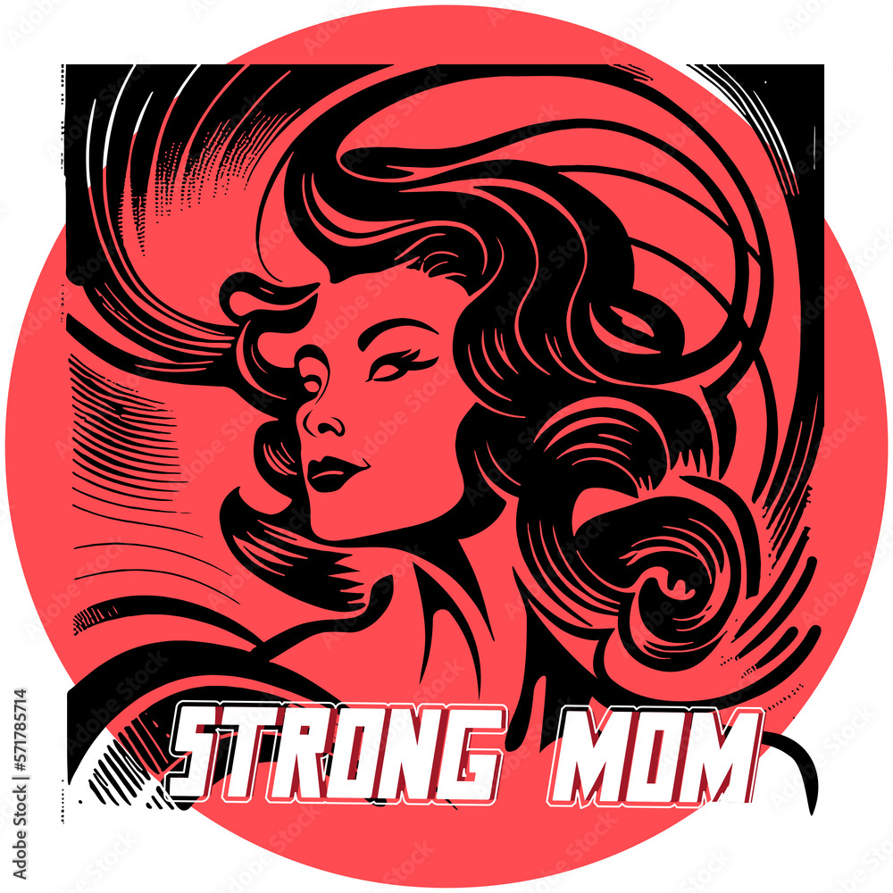 Empower The Moms In Your Life With This Vector Outline Of A Strong