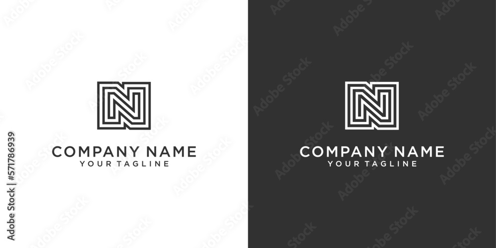 Initial letter N monogram logo design vector. Stock Vector | Adobe Stock