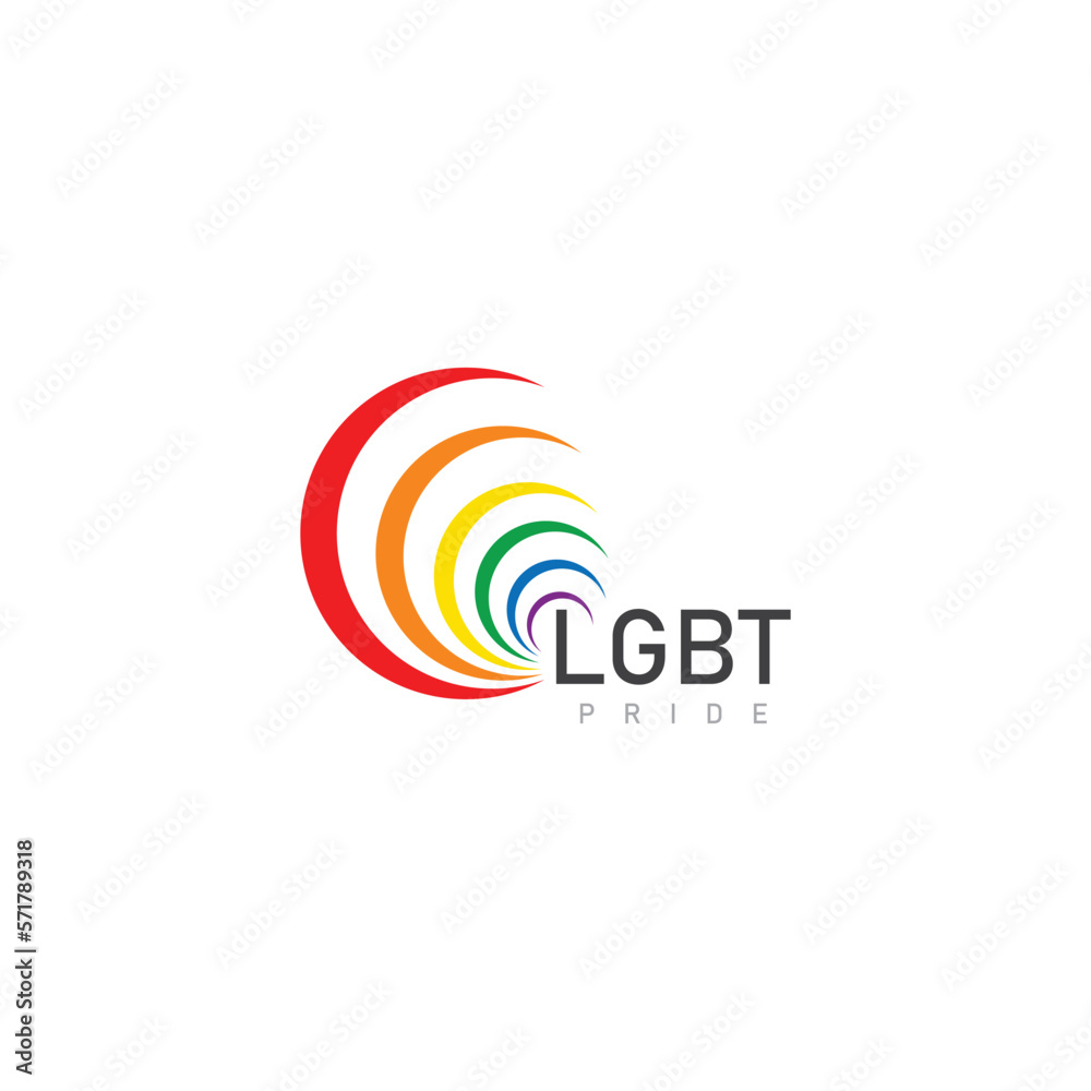 LGBT pride rainbow flag logo icon Stock Vector | Adobe Stock