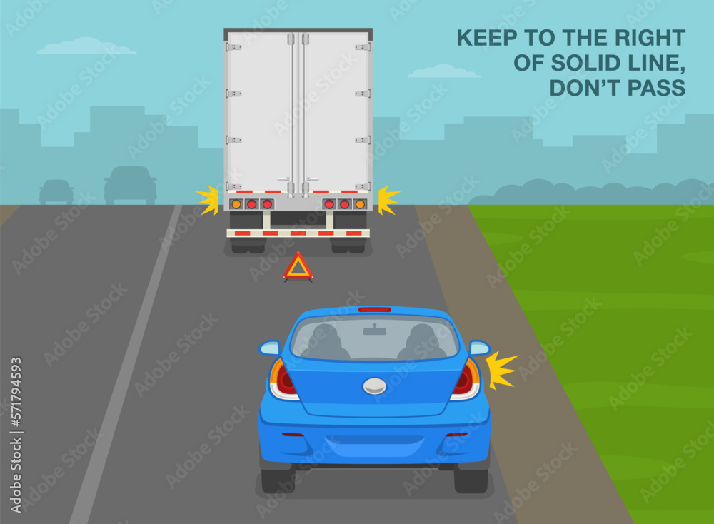 Safe driving tips and traffic regulation rules. Keep to the right of ...