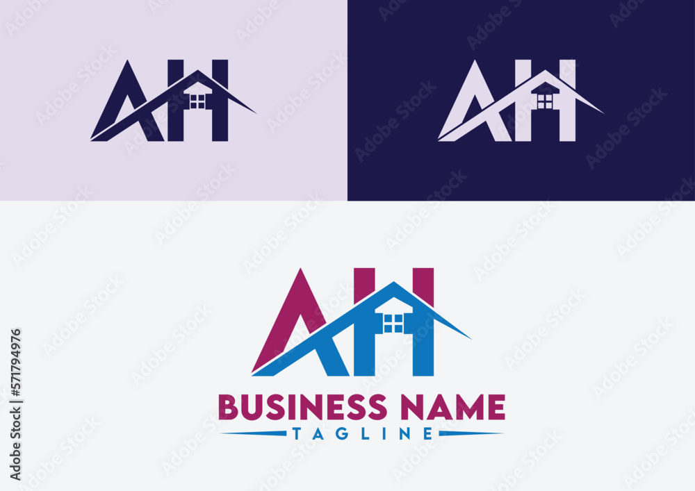 Letter AH logo design vector template, AH logo Stock Vector | Adobe Stock